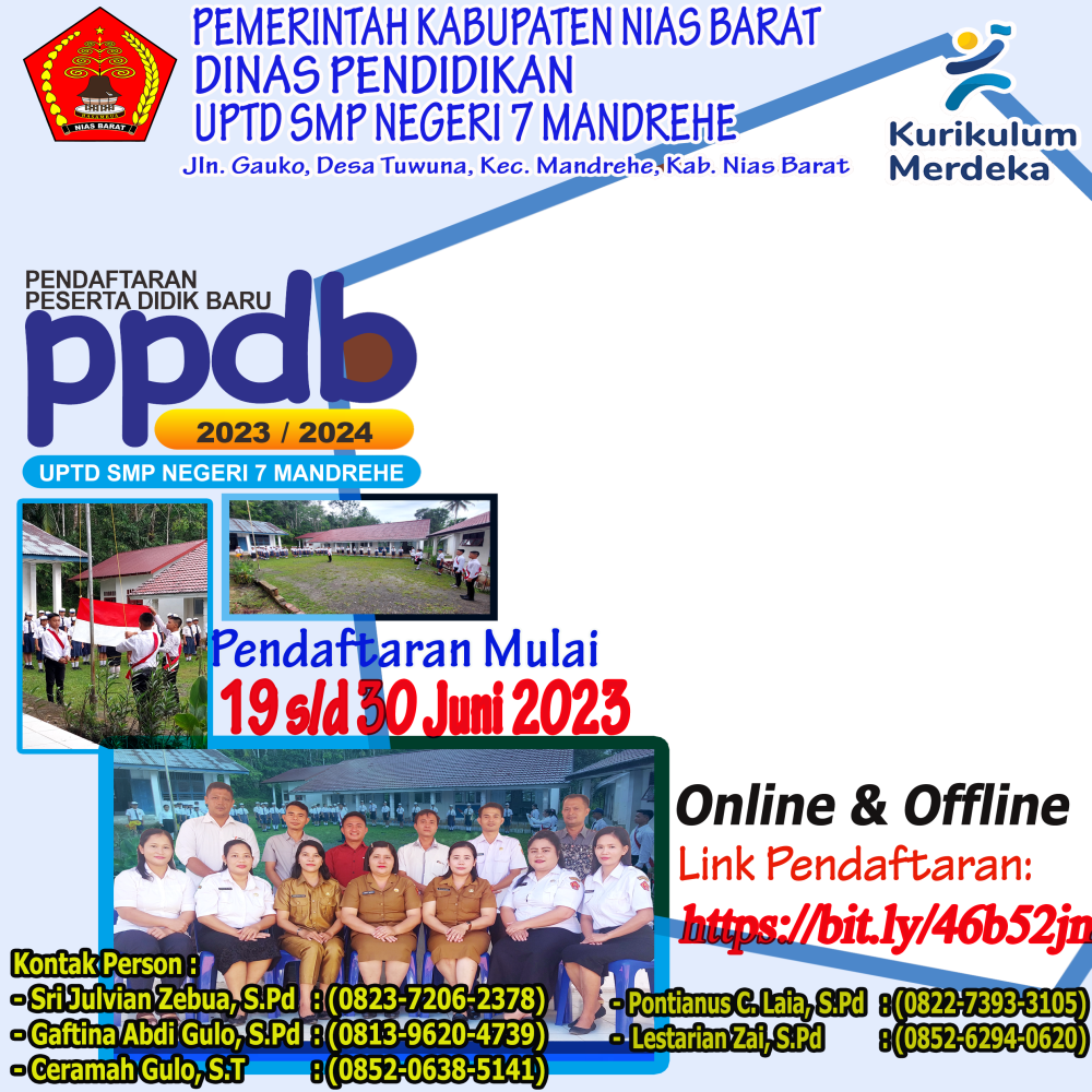 PPDB SMP NEGERI 7 MANDREHE 2023 - RajaFrame.com